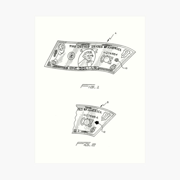 "Method of Detecting Counterfeit Currency Dollar Bill Vintage Patent ...