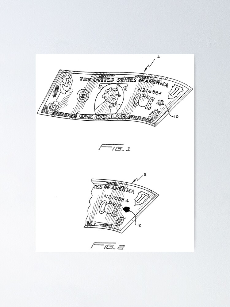 "Method of Detecting Counterfeit Currency Dollar Bill Vintage Patent ...
