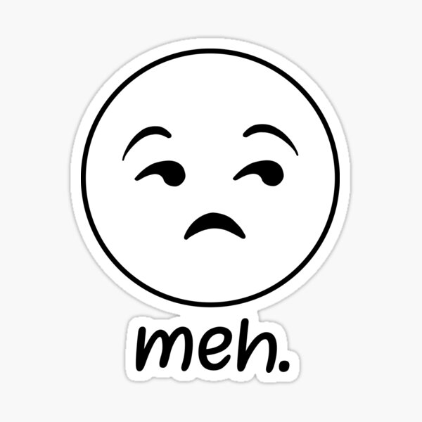 "Meh emoticon face whatever" Sticker by alltheprints | Redbubble