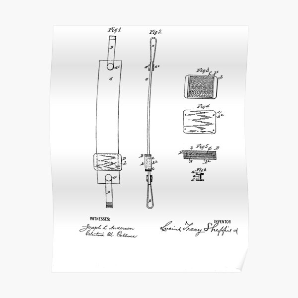 "Razor Strop Vintage Patent Hand Drawing" Poster by TheYoungDesigns ...