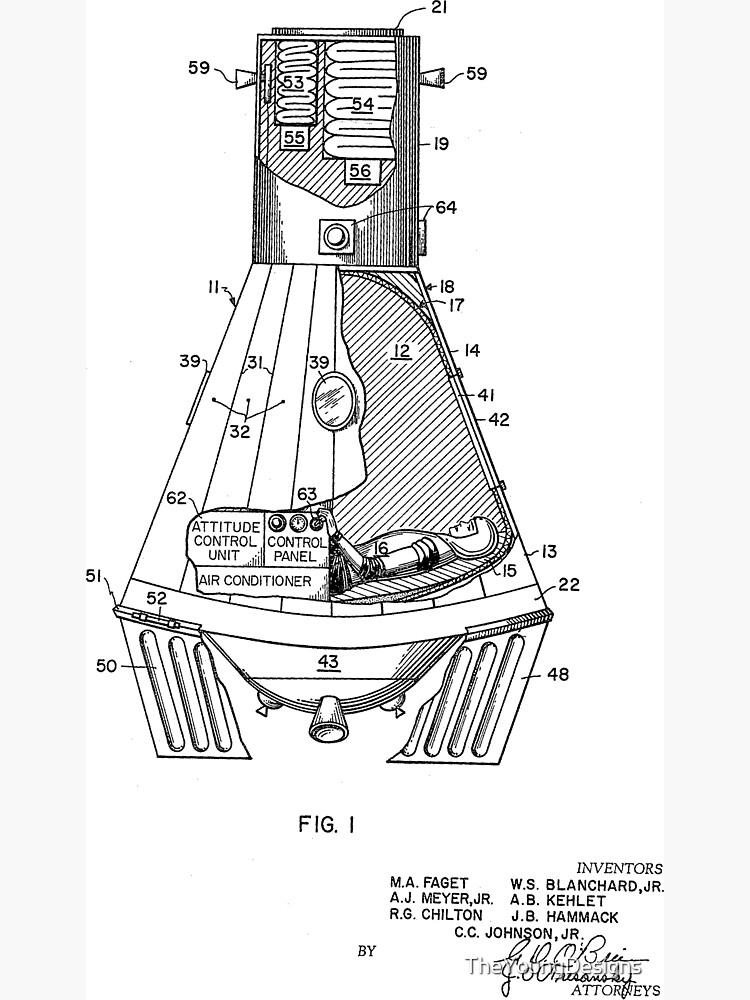 "Space Capsule Vintage Patent Hand Drawing" Poster by TheYoungDesigns ...