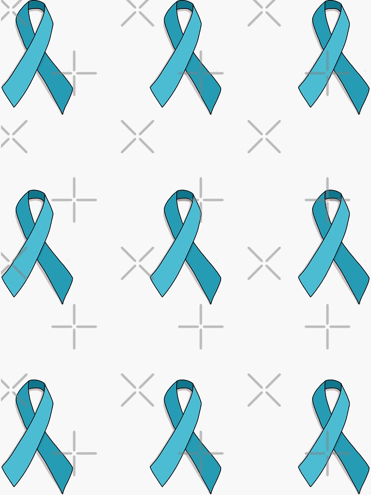 "Turquoise Awareness Ribbon Sticker Set" Sticker for Sale by ...