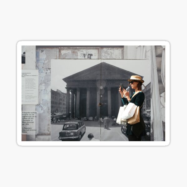 "Pantheon of Rome Vintage Photo with Turist" Sticker for Sale by oknoki ...