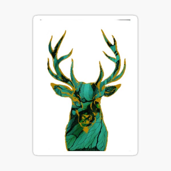 "Emerald Stag" Sticker for Sale by OscarHenshaw | Redbubble
