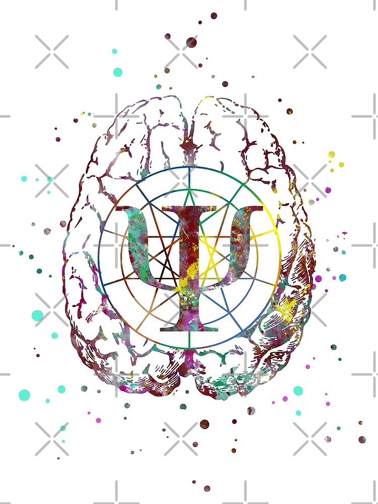 "Psychology symbol and brain" by Rosaliartbook | Redbubble