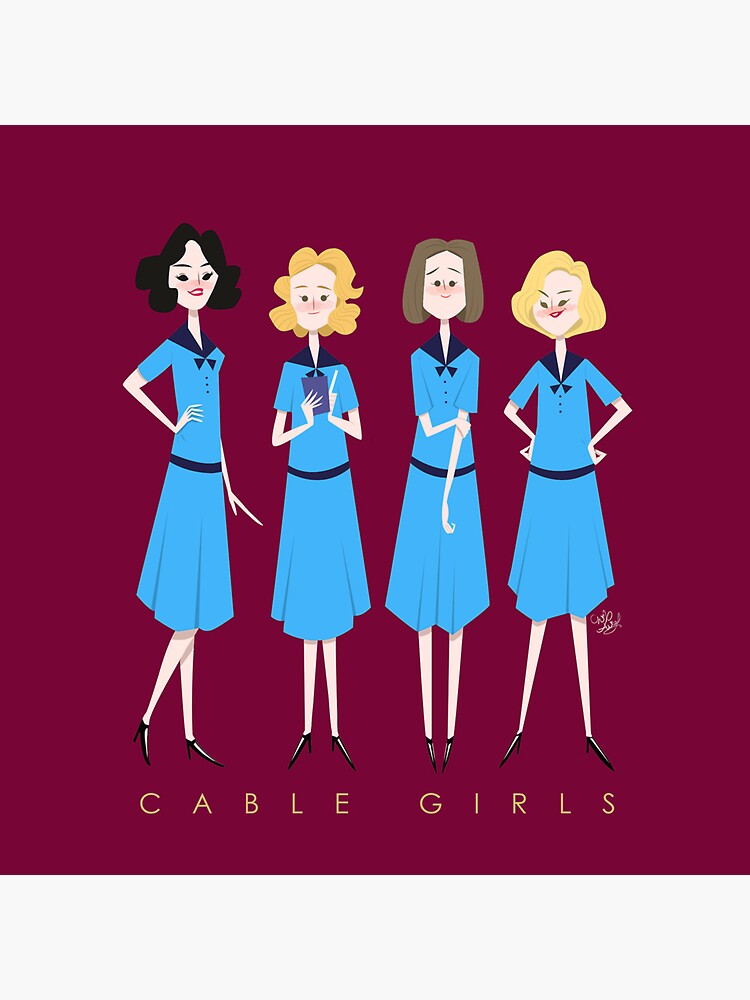 "Cable Girls fanart " Sticker for Sale by alex44695 | Redbubble