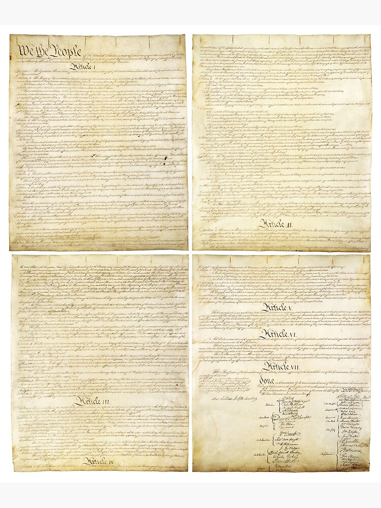 "Original Scan of the United States Constitution Pages 1-4" Poster by ...