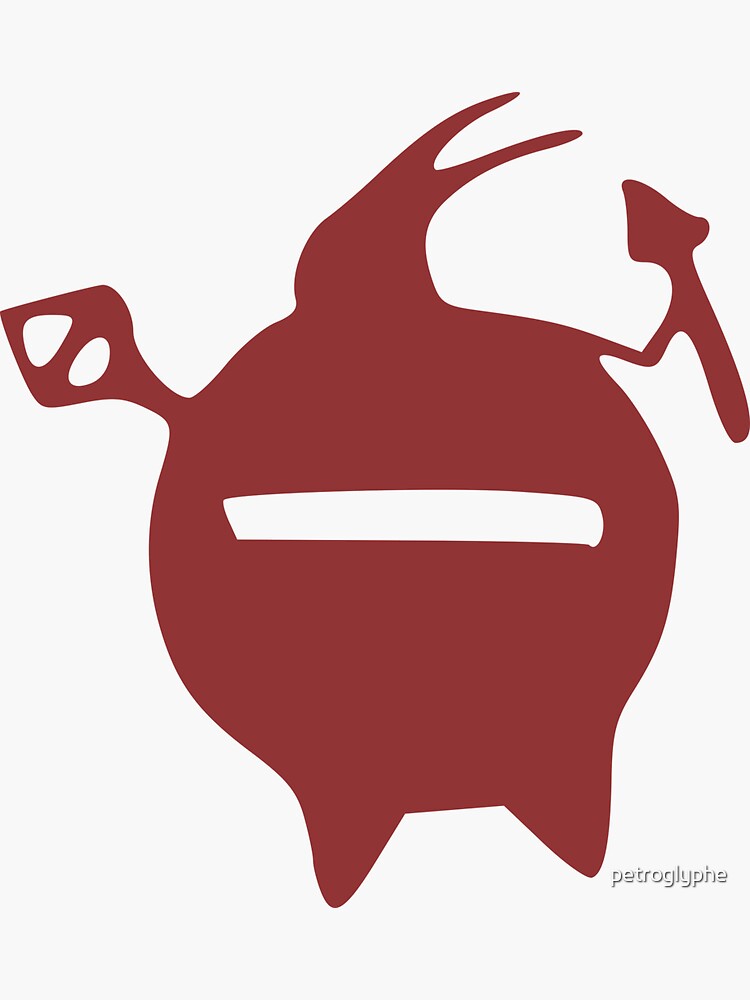 "petroglyph fat man" Sticker by petroglyphe | Redbubble