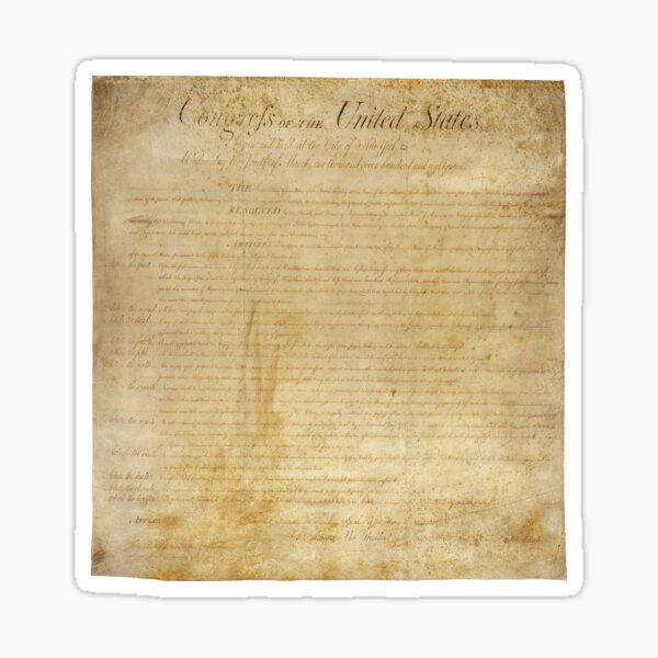 "Original United States Constitution Bill of Rights December 15, 1791 ...