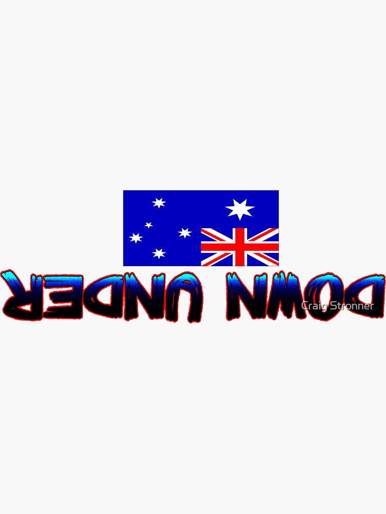 "Down Under" Sticker by cstronner | Redbubble