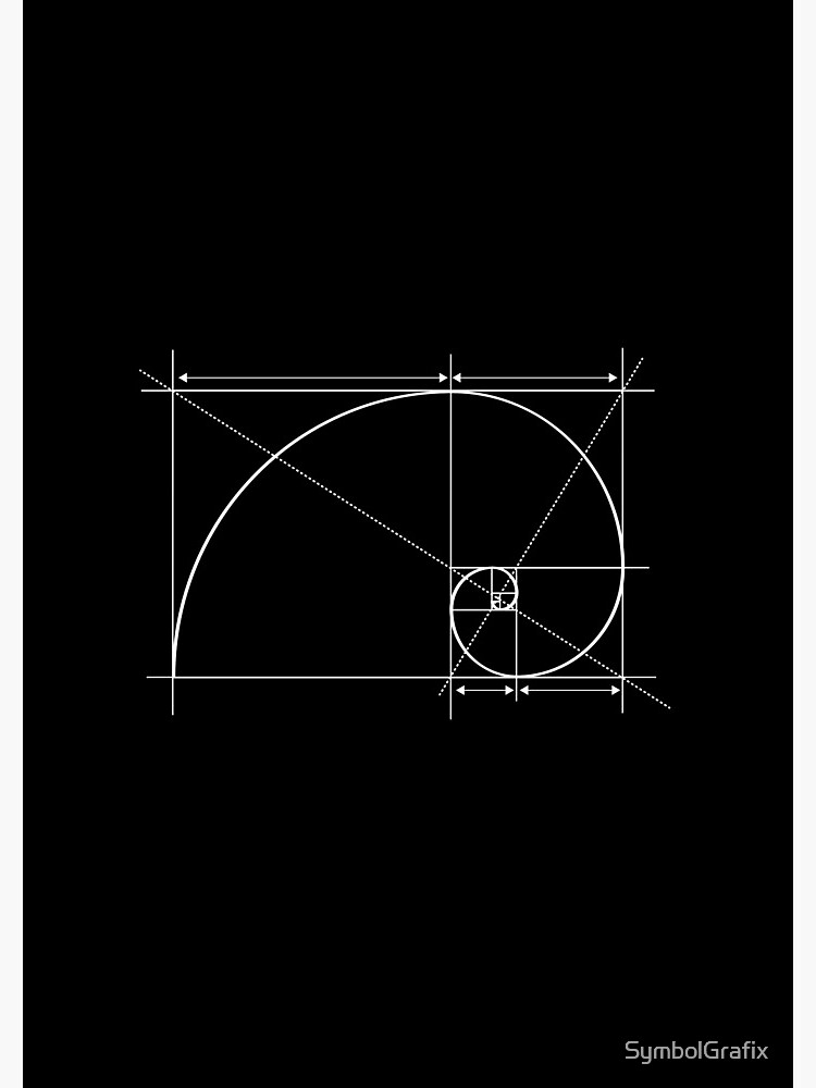 "Golden Ratio, Fibonacci Spiral, Drawing " Spiral Notebook for Sale by ...