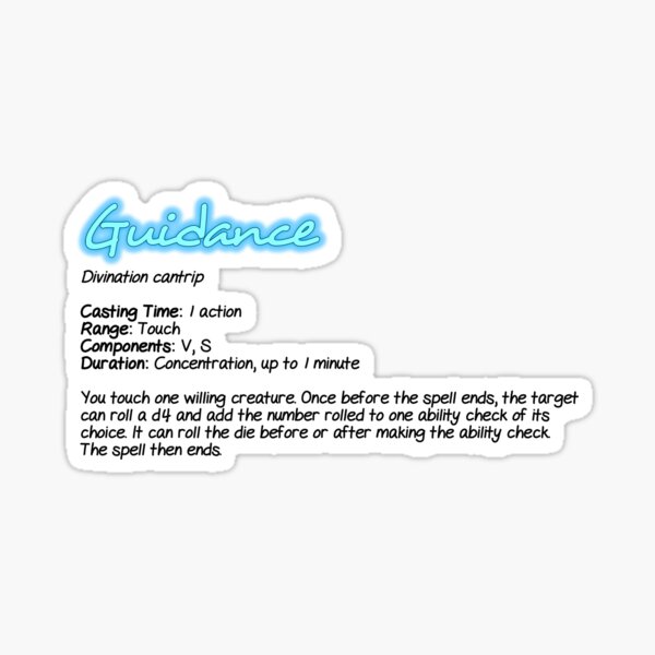 "Spell: Guidance" Sticker for Sale by Judge-Hatchet | Redbubble
