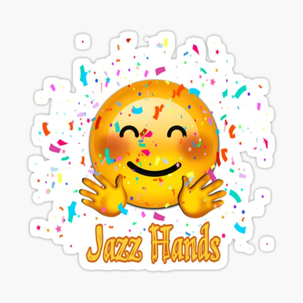 "Smiley Jazz Hands" Sticker by ohnoskitten | Redbubble