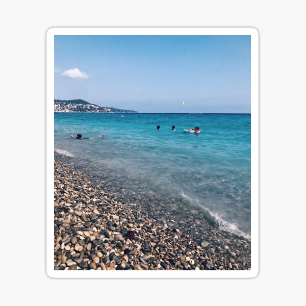 "Plage de Nice, France" Sticker by alice-rogers- | Redbubble