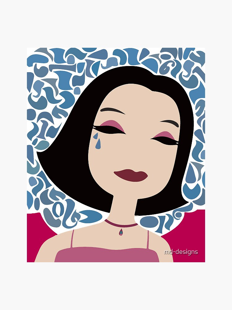 "Sad Girl Tear Logo" Sticker for Sale by md-designs | Redbubble
