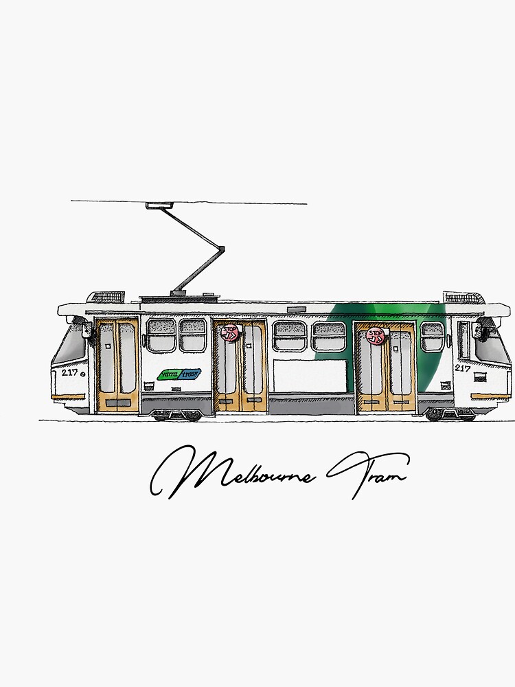 "Melbourne Tram " Sticker by landscafe | Redbubble