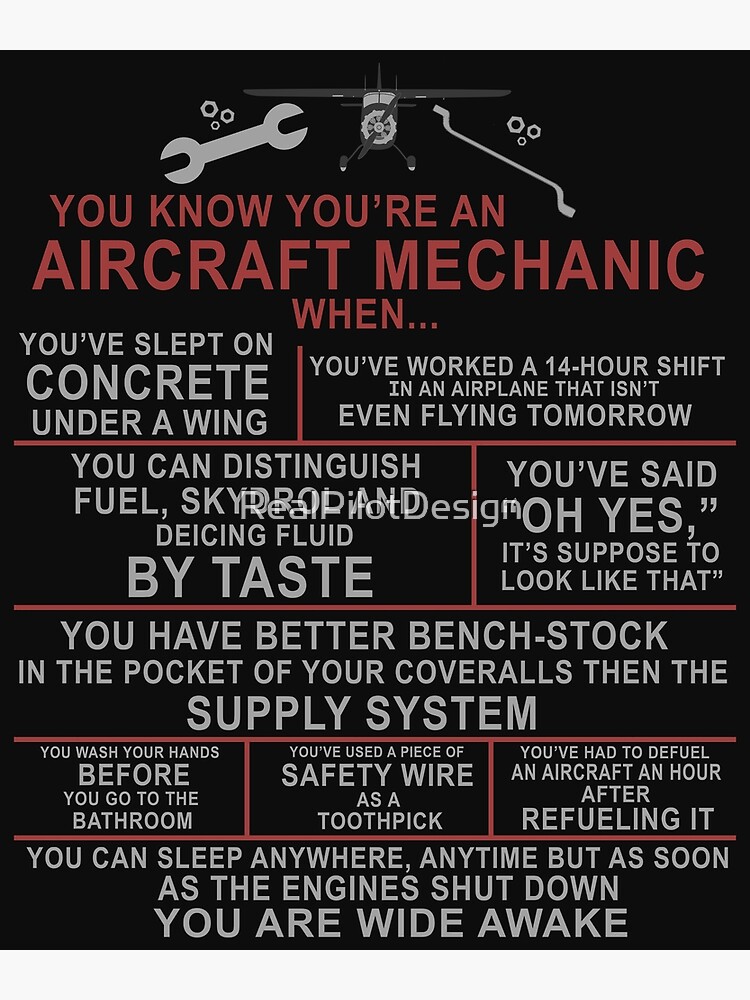 "Aircraft Mechanic Funny A&P Airplane Sayings Design" Poster for Sale ...