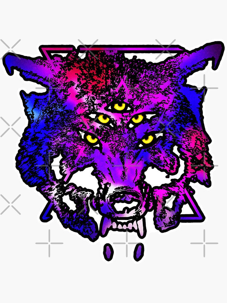 "psycho wolf" Sticker for Sale by ghulstyle | Redbubble