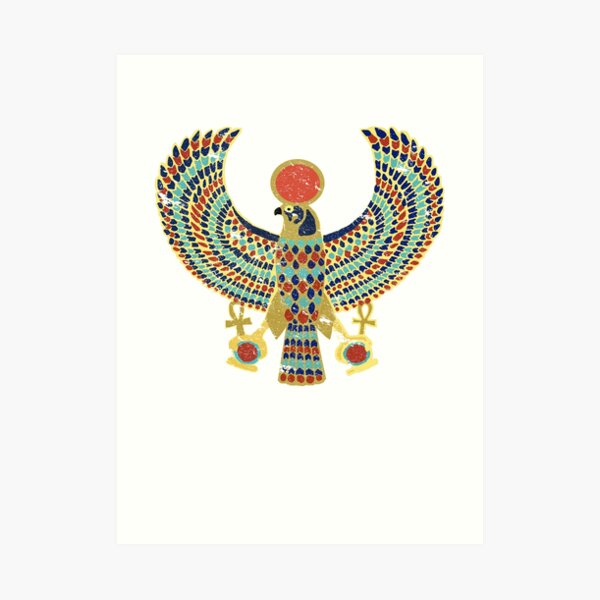 "Horus Ancient Egyptian Falcon Hieroglyph Archaeology Design" Art Print ...