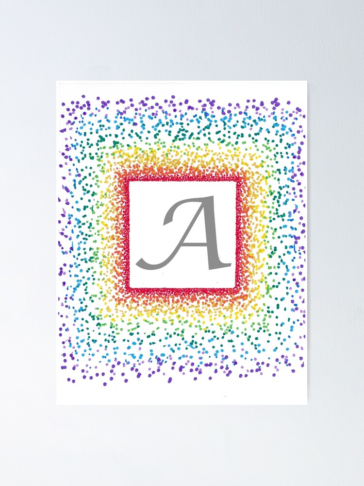"Rainbow Initial Burst A" Poster for Sale by kaiello1 | Redbubble