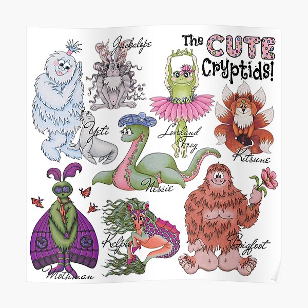 "Cute Cryptids" Poster for Sale by TammaraW | Redbubble