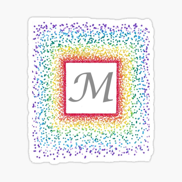 "Rainbow Initial Burst M" Sticker for Sale by kaiello1 | Redbubble