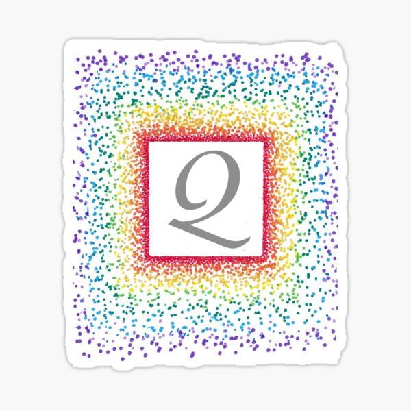 "Rainbow Initial Burst Q" Sticker for Sale by kaiello1 | Redbubble