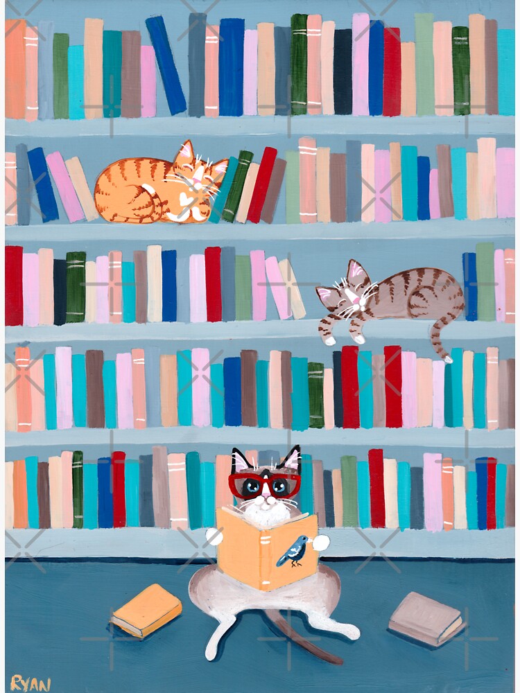 "Cats in the Library" Sticker by kilkennycat | Redbubble