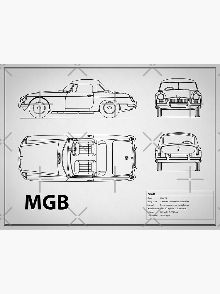 "MGB Blueprint" Art Print by rogue-design | Redbubble