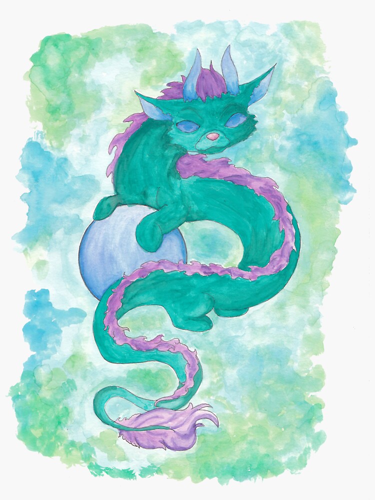 "Chibi Eastern Dragon" Sticker for Sale by purenightshade | Redbubble