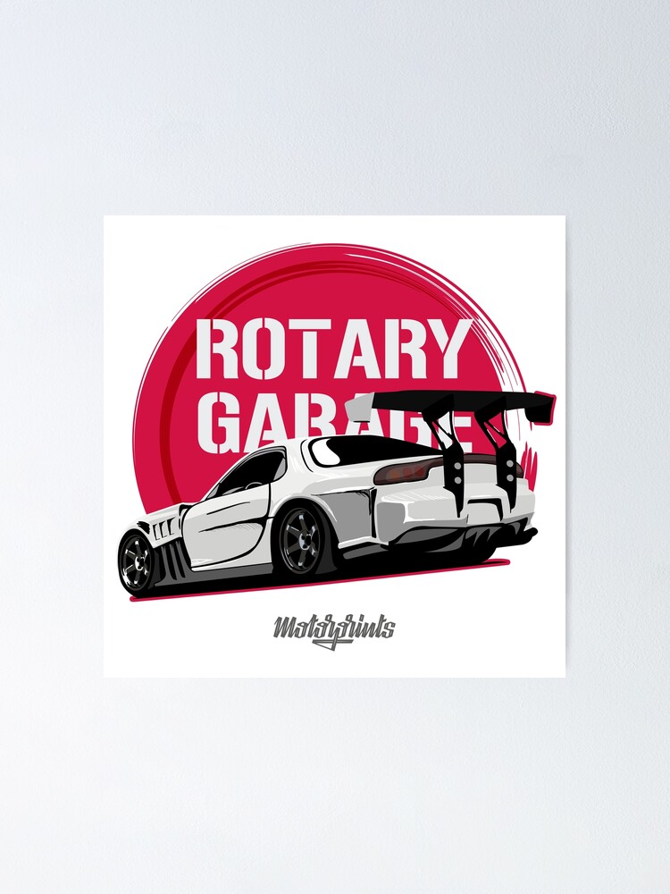 "Rotary Garage RX7 FD3s (white)" Poster for Sale by MotorPrints | Redbubble