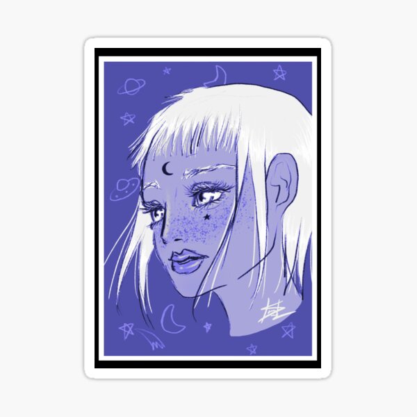 "Cosmic Magical Girl" Sticker by tirmedesign | Redbubble