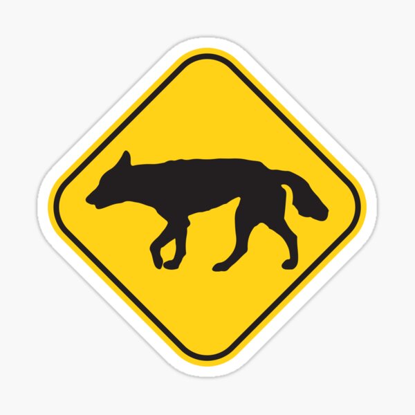 "Dingo crossing/caution road sign!" Sticker by ArtBart | Redbubble