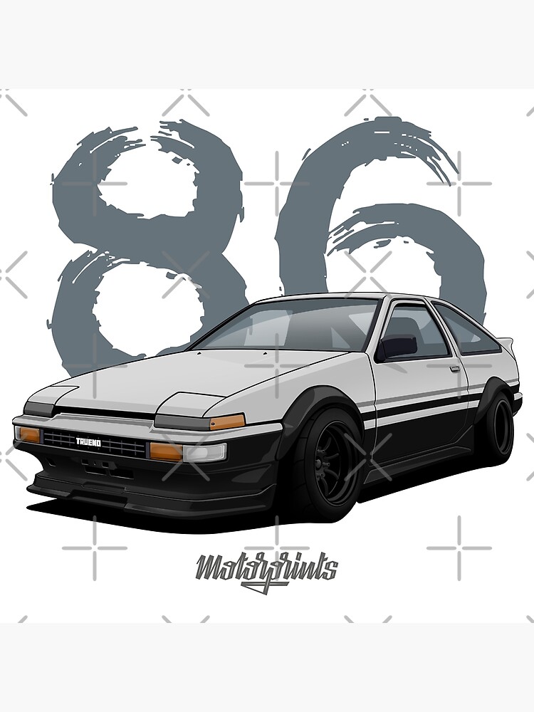 Hachiroku AE86 (white) Premium Matte Vertical Poster sold by Stephen ...
