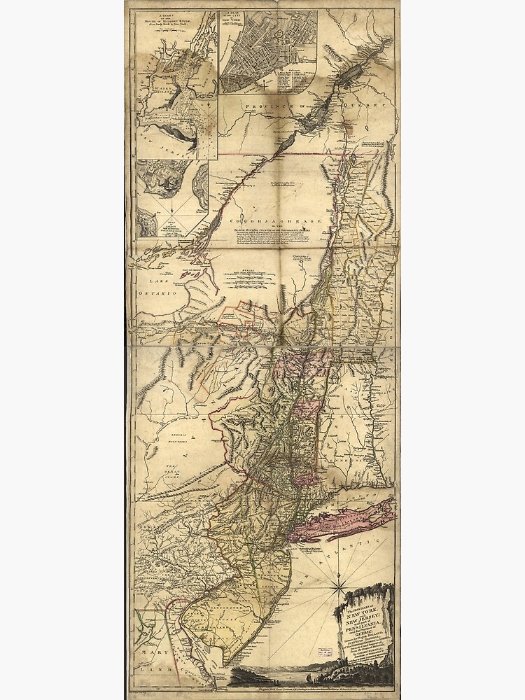 "New Jersey Pennsylvania New York Map (1777)" Photographic Print by ...