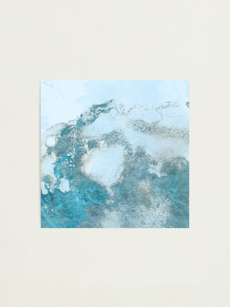"Ice Blue Metal Foil and Light Blue Faux Marble Texture" Photographic ...