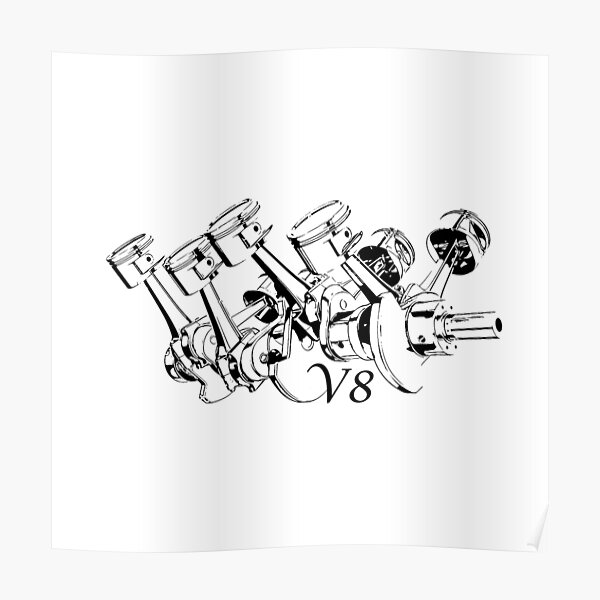 "V8 engine" Poster by ArtjomDesign | Redbubble