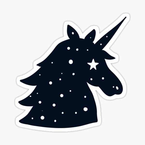 "Dark blue Unicorn" Sticker for Sale by Elsbet | Redbubble