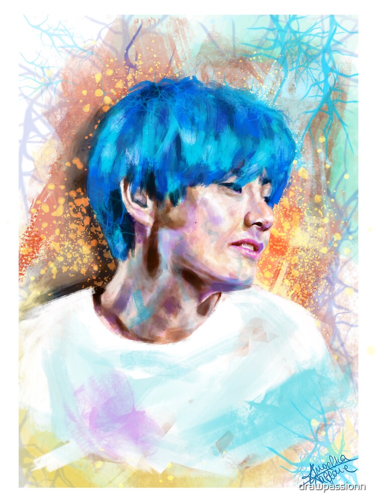 "Blue Tae" Sticker by drawpassionn | Redbubble