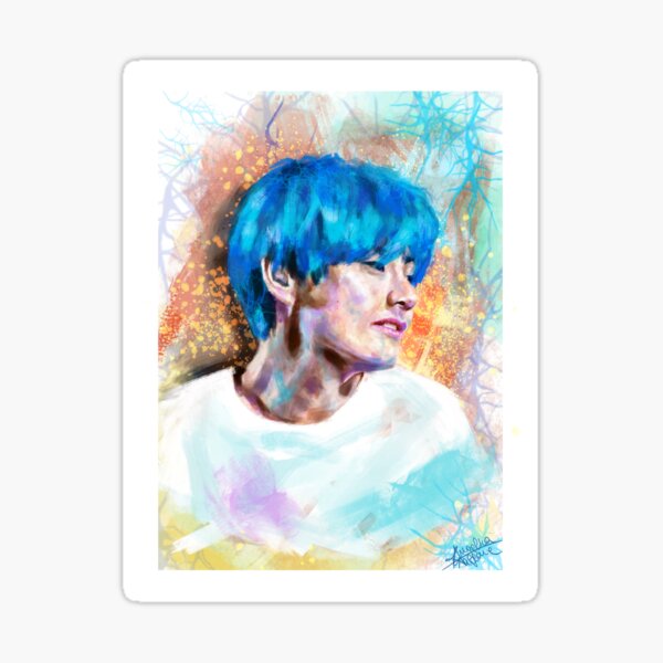 "Blue Tae" Sticker by drawpassionn | Redbubble