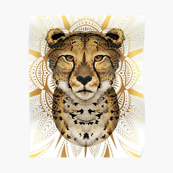 "Cheetah Mandala" Poster by NerdiBurdi | Redbubble
