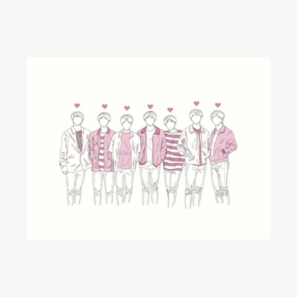 "BTS Line art" Art Print for Sale by GXNER-art | Redbubble