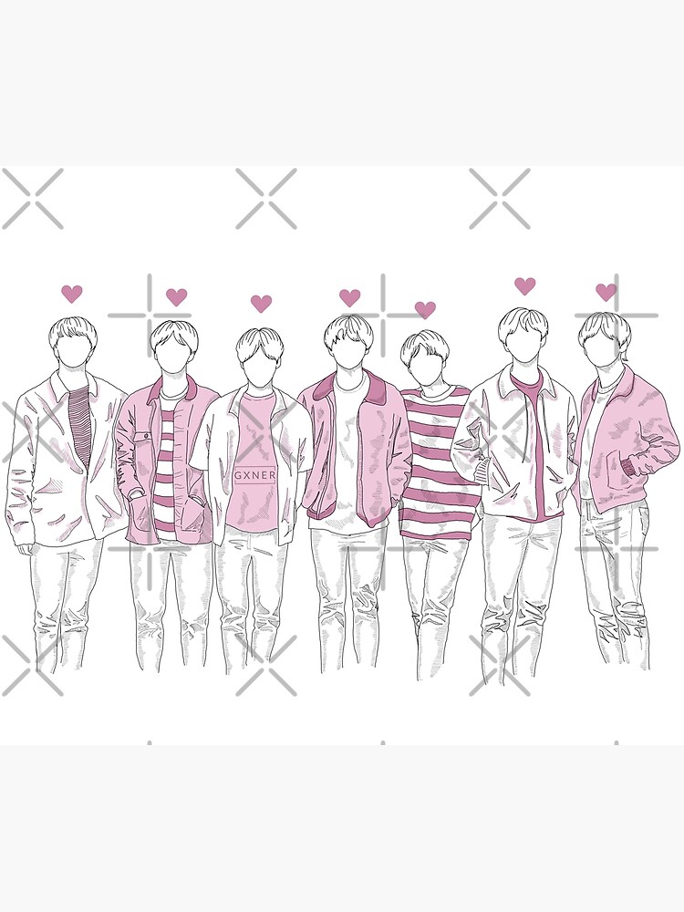 "BTS Line art" Photographic Print for Sale by GXNER-art | Redbubble