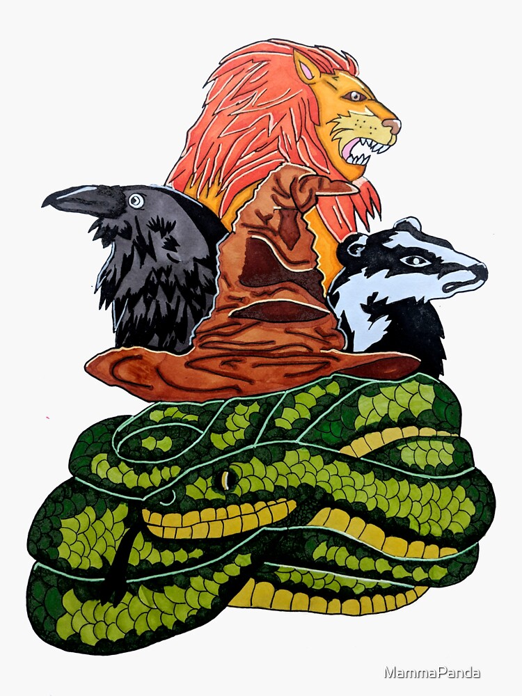 "Lion, Badger, Snake and raven..." Sticker for Sale by MammaPanda ...