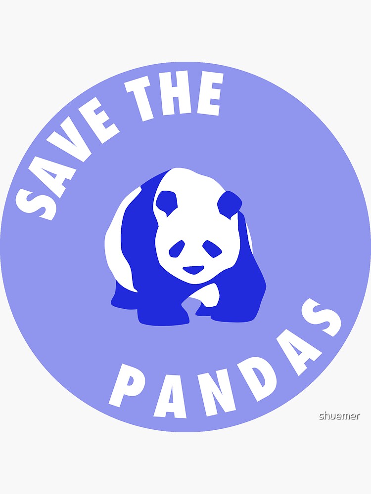 "Save the Pandas - Electric Blue" Sticker for Sale by shuemer | Redbubble