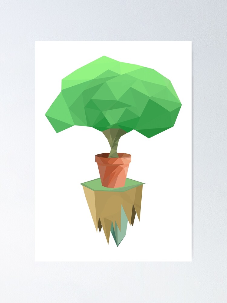 "Polygon Bonsai Tree Island of Fun?" Poster for Sale by edgeofthemap ...