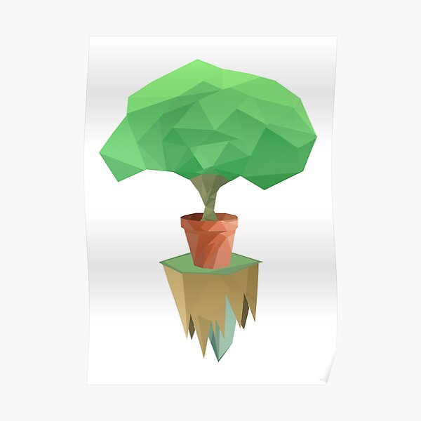 "Polygon Bonsai Tree Island of Fun?" Poster for Sale by edgeofthemap ...