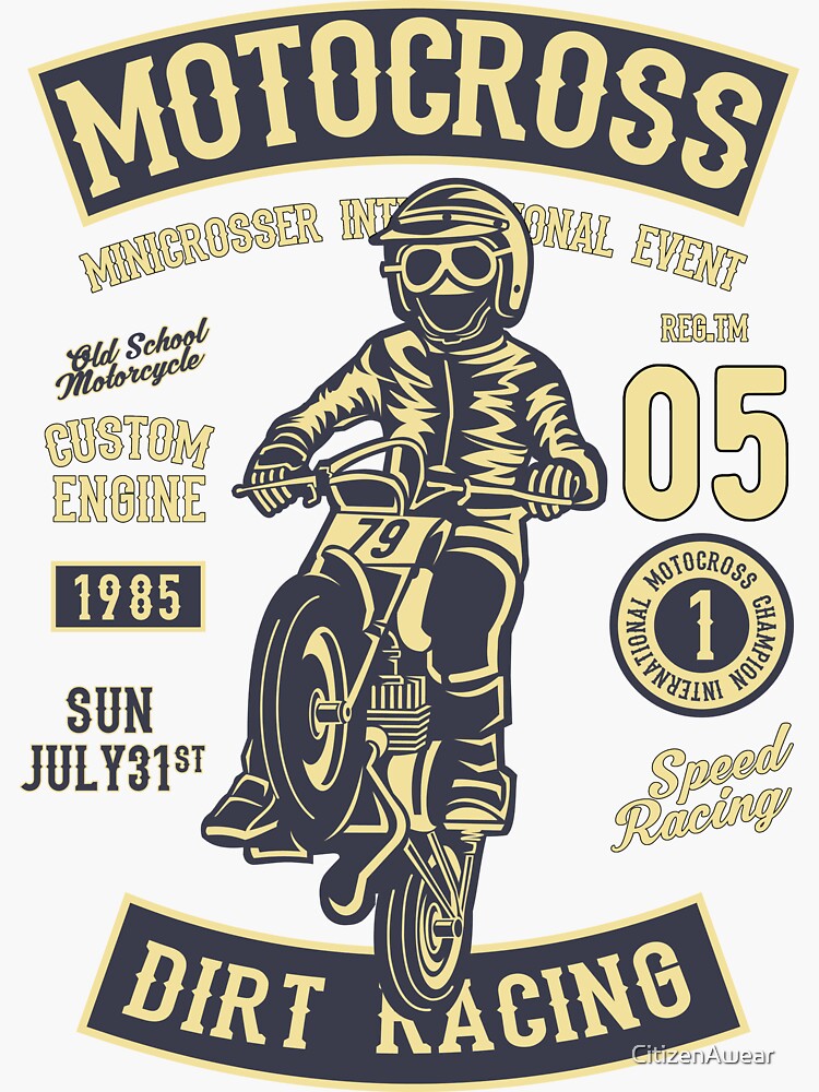 "Motocross Dirt Racing" Sticker by CitizenAwear | Redbubble