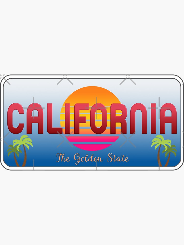 "California License Plate" Sticker by MoonGraphic | Redbubble