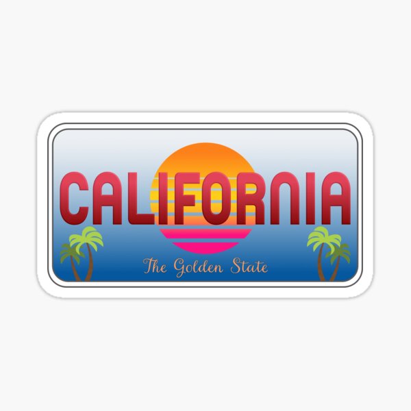 "California License Plate" Sticker by MoonGraphic | Redbubble